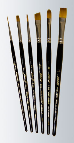 Scharff Brushes, Inc. :: Brush Sets :: Golden Taklon Beginner's Set